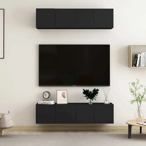 vidaXL TV skříňky 4 ks 60 x 30 x 30 cm dřevotříska [3078744] Barva: Bílá