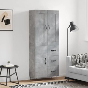 Skříň highboard betonově šedá 69,5x34x180 cm kompozitní dřevo 3199845