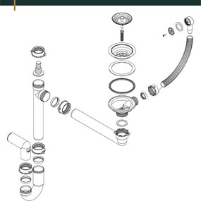 Sink Quality Titanite, kuchyňský granitový dřez 680x495x215 mm + zlatý sifon, černá skvrnitá-Brocade, SKQ-TIT.B.1KKO.XG