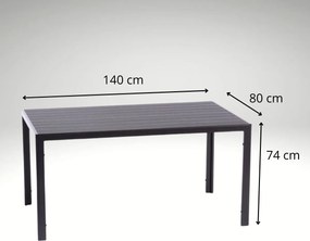Vikio Zahradní set 140x80 pro 6 osob V136-140 černá