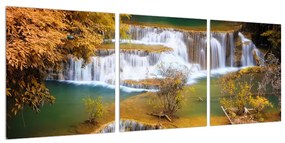 Obraz řeky s vodopády (90x30 cm)