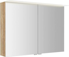 Sapho Linex - Zrcadlová skříňka s LED osvětlením 100x70x15 cm, 2x dvířka, dub alabama LX100-0022