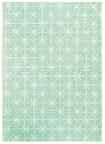 SCANquilt utěrka DEKORO kontury kytiček zelenobílá 50 x 70 cm