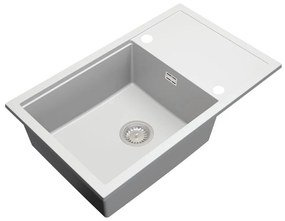 Gamma Advance 8050, 1-komorový granitový dřez 800x500x210 mm, bílá, GMA-ZLE000150