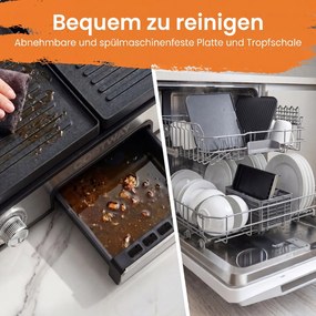 Costway 3-in-1 Elektrický stolní gril 2000 W elektrický gril s 2 Oddělené zóny
