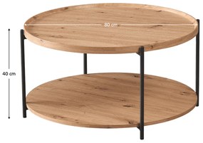 Konferenční stolek, dub artisan/černá, LAPIS