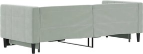 Válenda s přistýlkou světle šedá 80 x 200 cm samet 3196684