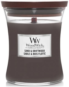 WoodWick – svíčka Sand & Driftwood (Písek a naplavené dříví) Velikost: střední 275 g