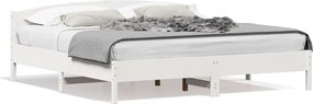 vidaXL Rám postele s čelem voskově 200x200 cm masivní borovice [3216188] Barva: Bílá