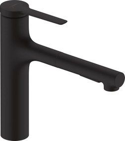 Hansgrohe Zesis M33 - Páková kuchyňská baterie 160, vytahovací sprška, 2jet, sBox light, černá matná 74804670