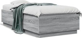 Rám postele šedý sonoma 75 x 190 cm kompozitní dřevo 3209763
