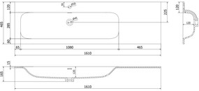 Mexen Orio, koupelnová skříňka 160 cm s umyvadlem Vela vlevo, 1S, 1D, bílá lesklá, 91A13-16047-3-BBFF00-W23L00