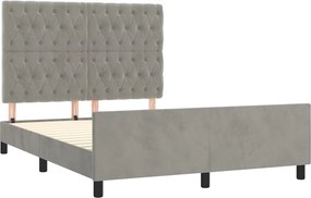 Rám postele bez matrace světle šedý 140 x 190 cm samet 3125934