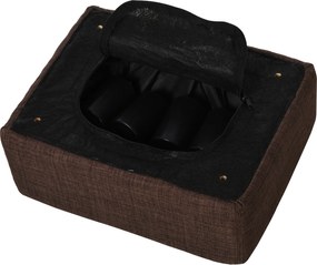 HOMCOM taburet otoman do 100 kg nosnost obdélníkový čalouněný taburet do obývacího pokoje hnědý 40 x 30 x 24 cm | Aosom.de