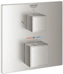 Grohe Grohtherm Cube - Termostatická baterie pod omítku pro 2 spotřebiče, supersteel 24154DC0