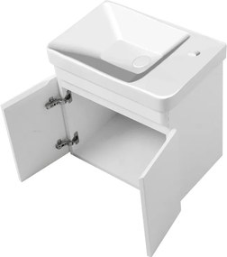 Lavedo Vivace White Mini Air 55 koupelnová skříňka s umyvadlem, lesk
