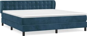 Box spring postel s matrací tmavě modrá 180x200 cm samet 3127749