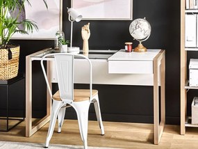PC stolek JANAS (světlé dřevo + bílá). 1023519