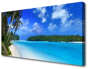 Obraz na plátně Pláž Palmy Moře Krajina 125x50 cm