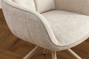 Designová otočná židle Parthenia šampaňská béžová