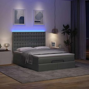 Osmanský rám postele s matrací tmavě šedá 140x200cm textil 3314177