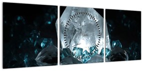 Obraz krystalu (s hodinami) (90x30 cm)