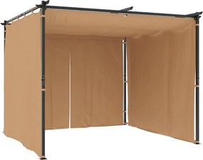 Altán se závěsy 3 x 3 m taupe ocel 313897