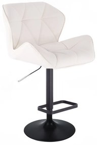 LuxuryForm Barová židle MILANO na černém talíři  - bílá