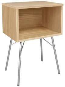 OnaDnes -20% Dubový noční stolek Woodman Rayburn s chromovou podnoží 40 x 30 cm