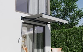 Elektrická markýza s LED osvětlením BestBerg BBSU-EL250LG / 250 x 200 cm / světle šedá
