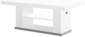Konferenční stolek MATERA 2 (bílá lesk/šedá lesk)