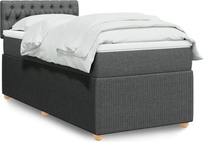 Box spring postel s matrací tmavě šedá 100 x 200 cm textil