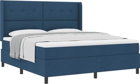Postel s boxspringem s polštářem Modrá 200 x 180 cm textil 3341664