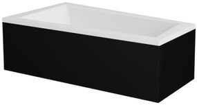 Besco Krycí panel k asymetrické vaně Intima Black P 150x85 (160x90), černý Barva: Černá mat, Rozměry (cm): 150x85