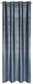 Sametový tmavomodrý závěs AMBI se skvrnitým stříbrným potiskem 140x250 cm
