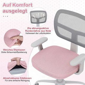 Costway Ergonomická dětská psací židle s nastavitelnou výškou a samosvornými