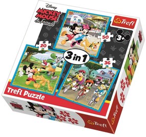 34846 Dětské puzzle - Mickey and friends - 3v1