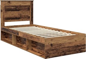 Rám postele s čelo Staré dřevo 90 x 200 cm Masivní borové dřevo 3410142
