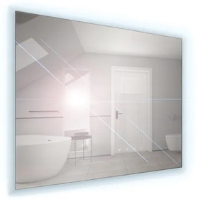 BPS-koupelny Zrcadlo závěsné s LED podsvětlením po obvodu Nikoletta LED 1 Typ: bez vypínače, Rozměry (cm): 80x65 - (Nikoletta LED 1/80)