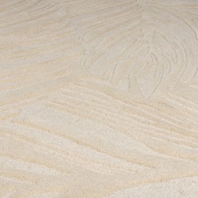 Flair Rugs, Kusový koberec Solace Lino Leaf Natural kruh, 160x160 (průměr) kruh, béžová, ložnice