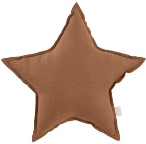 Lněný polštář hvězda čokoládová 50 cm