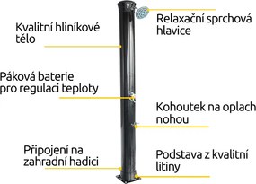 Hawaj solární sprcha Alu 40L černá