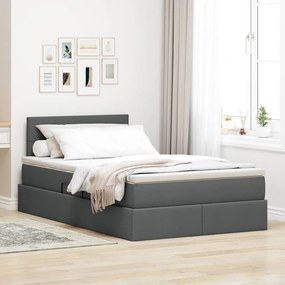 Postel s úložným prostorem a matrací Tmavě šedá 120 x 200 cm 3370501