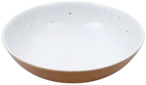 OnaDnes -20% Hnědo-bílý keramický hluboký talíř Kave Home Publia 22,5 cm