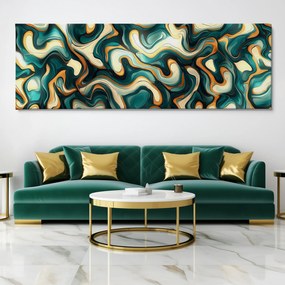 Obraz na plátně - Emeraldové proudy FeelHappy.cz Velikost obrazu: 180 x 60 cm