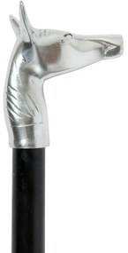 Černá dřevěná vycházková hůl s hlavou koně Horse - 98*5*9,5 cm