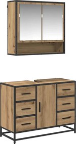 Sada koupelnového nábytku 2 ks Artisanový dub 80 x 33 x 60 cm 3402427