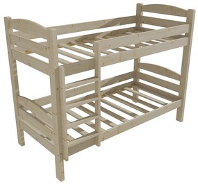 Vomaks Patrová postel PP 015 Rozměr: 90 x 180 cm, Barva: surové dřevo, Prostor mezi lůžky: 80 cm