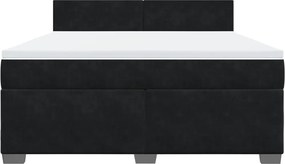 Box spring postel s matrací černá 180x200 cm samet 3288674