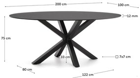 Jídelní stůl se skleněnou deskou 100x200 cm Argo – Kave Home